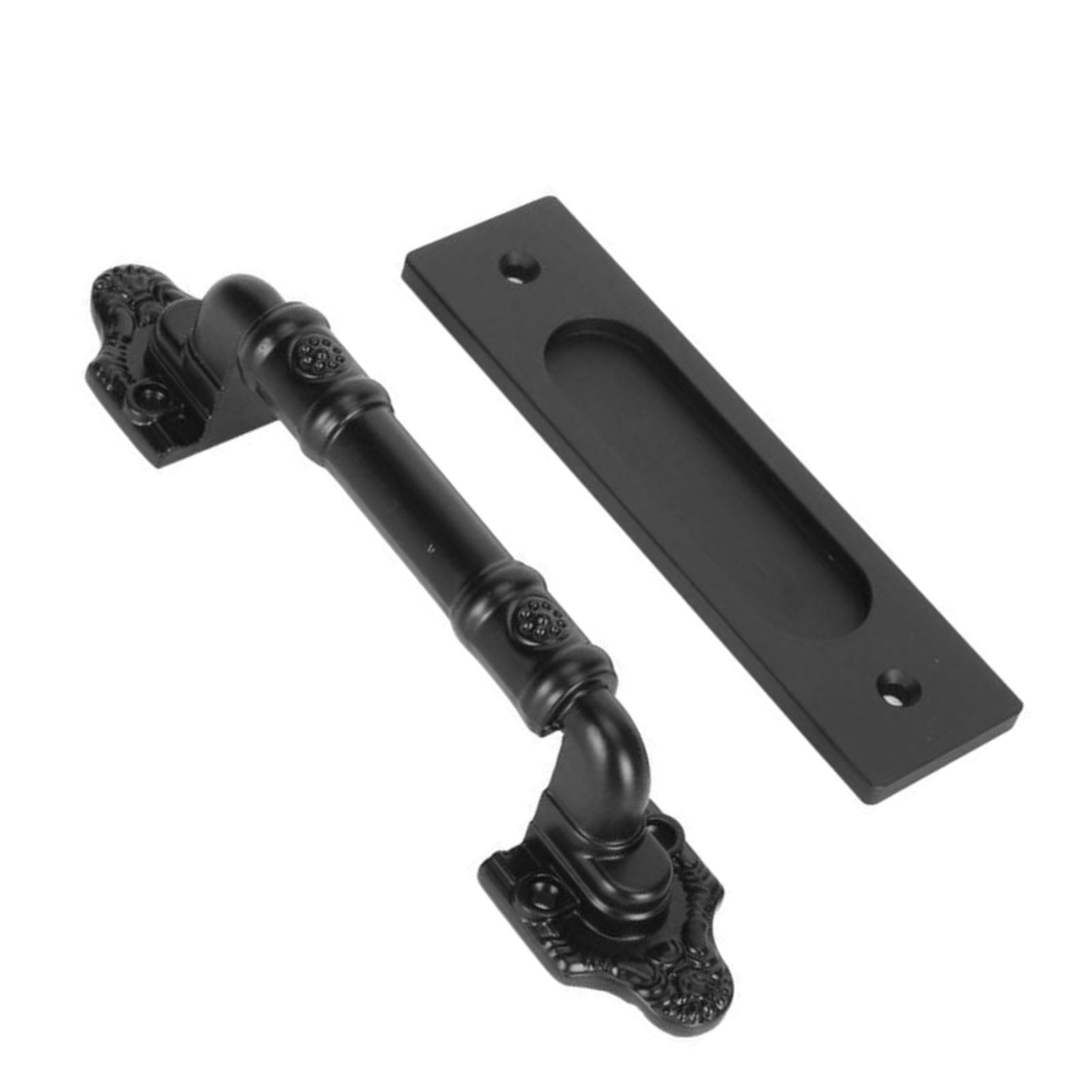 Sliding Door Pull Handle Heavy Duty Black Slotless Metal Pull and Flush ...