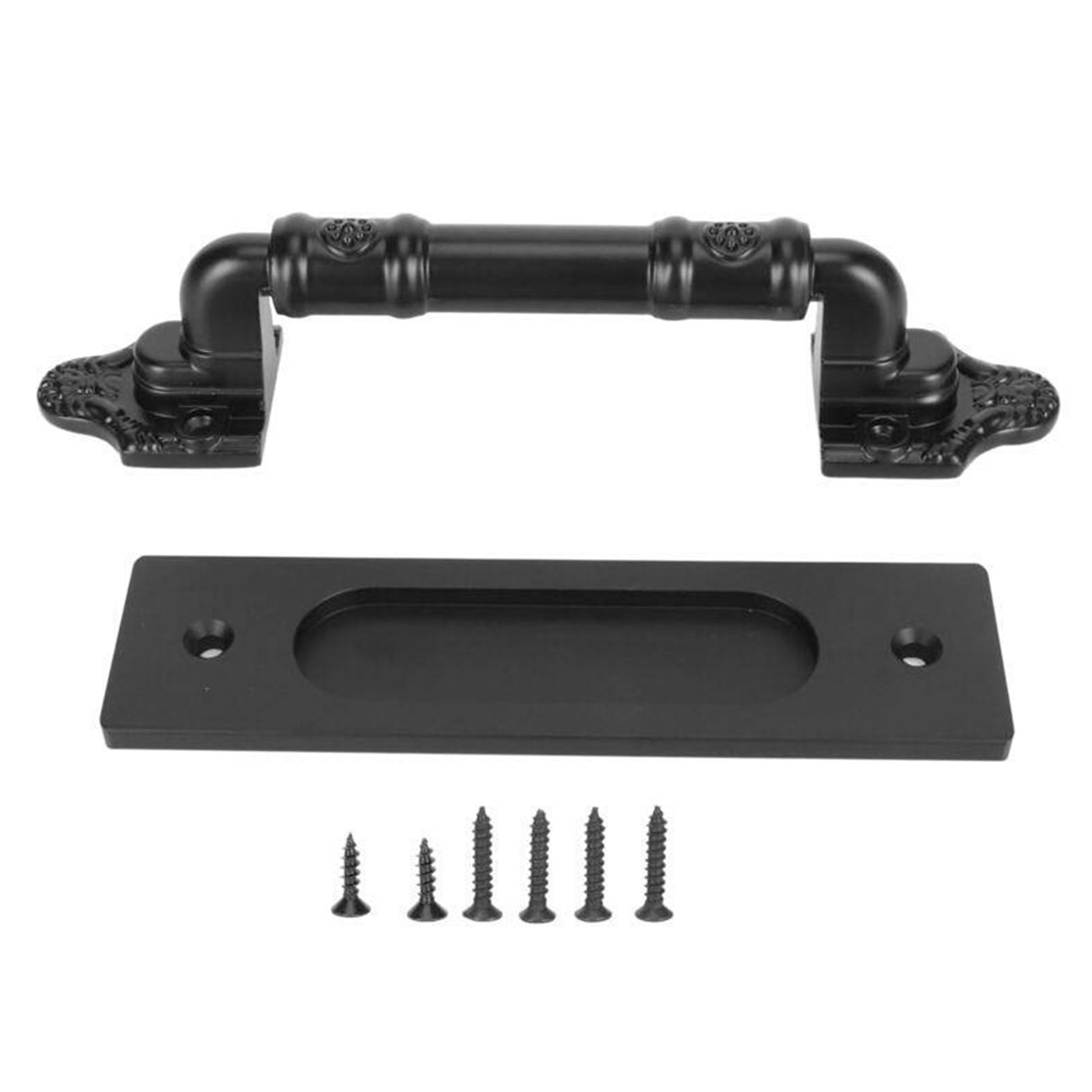 Sliding Door Pull Handle Heavy Duty Black Slotless Metal Pull and Flush ...