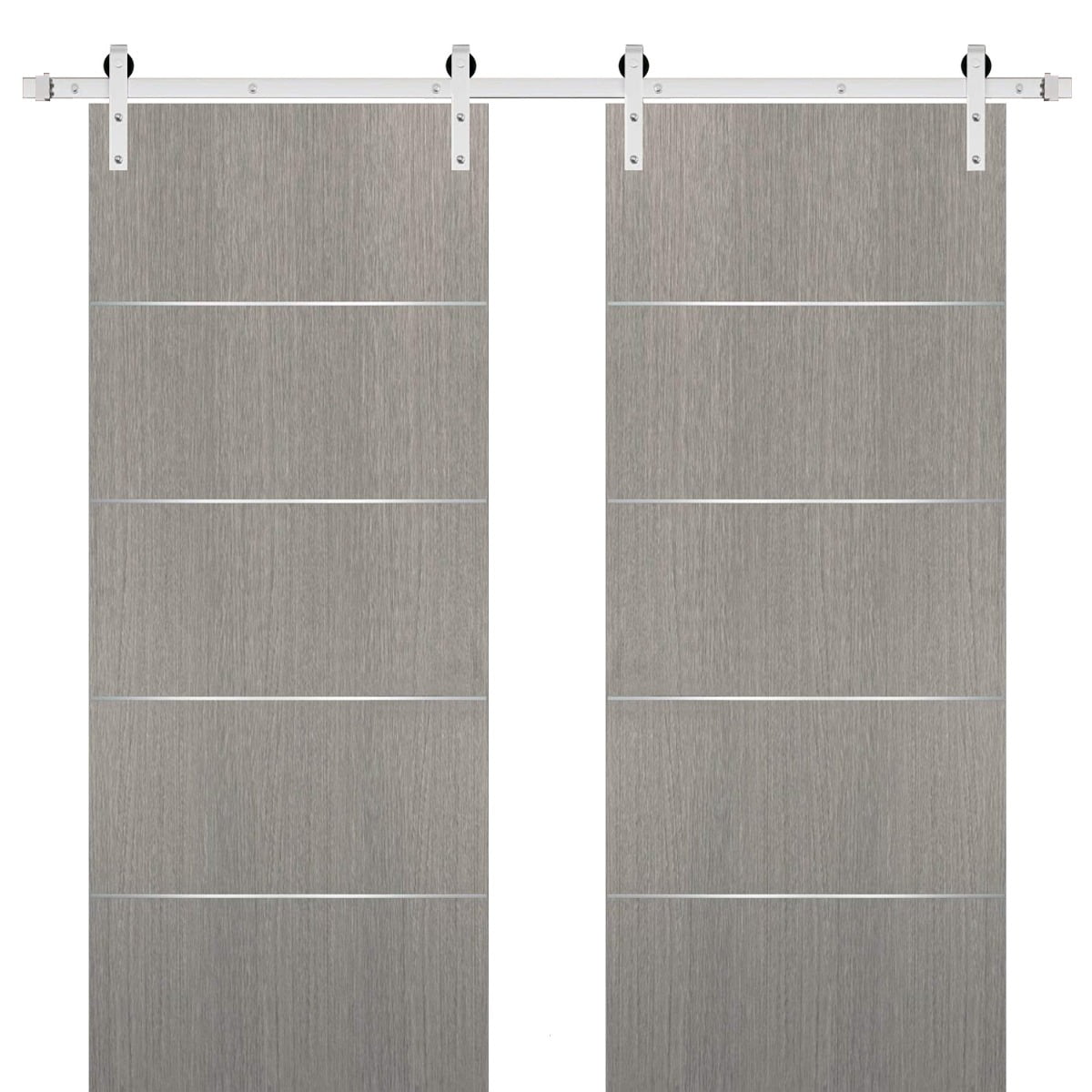 Sliding Double Barn Doors with Hardware | Planum 0020 Grey Oak | 13FT ...