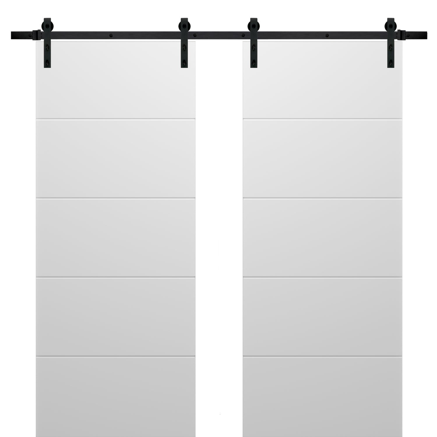 Sliding Double Barn Doors with Hardware | Planum 0770 Painted White ...