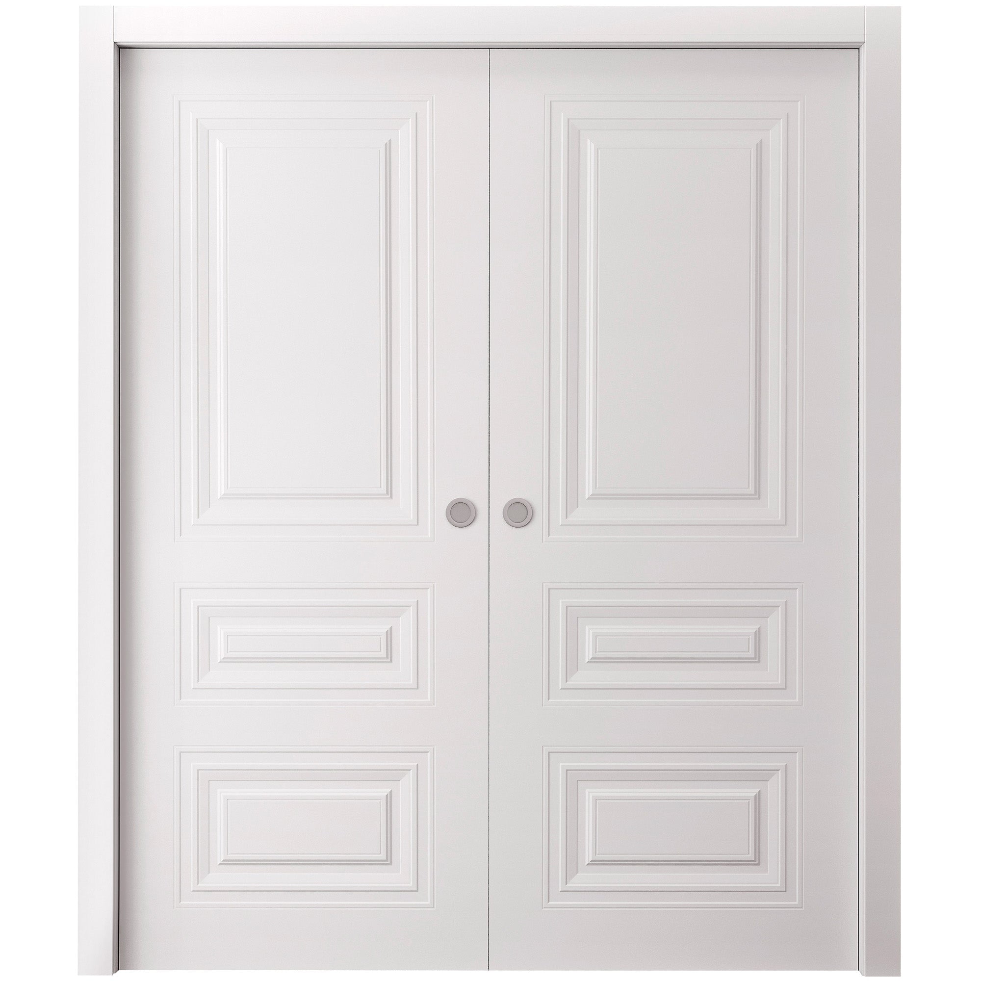 Sliding Double Pocket Doors 48 x 84 inches | SELECT 3329 White | Kit ...