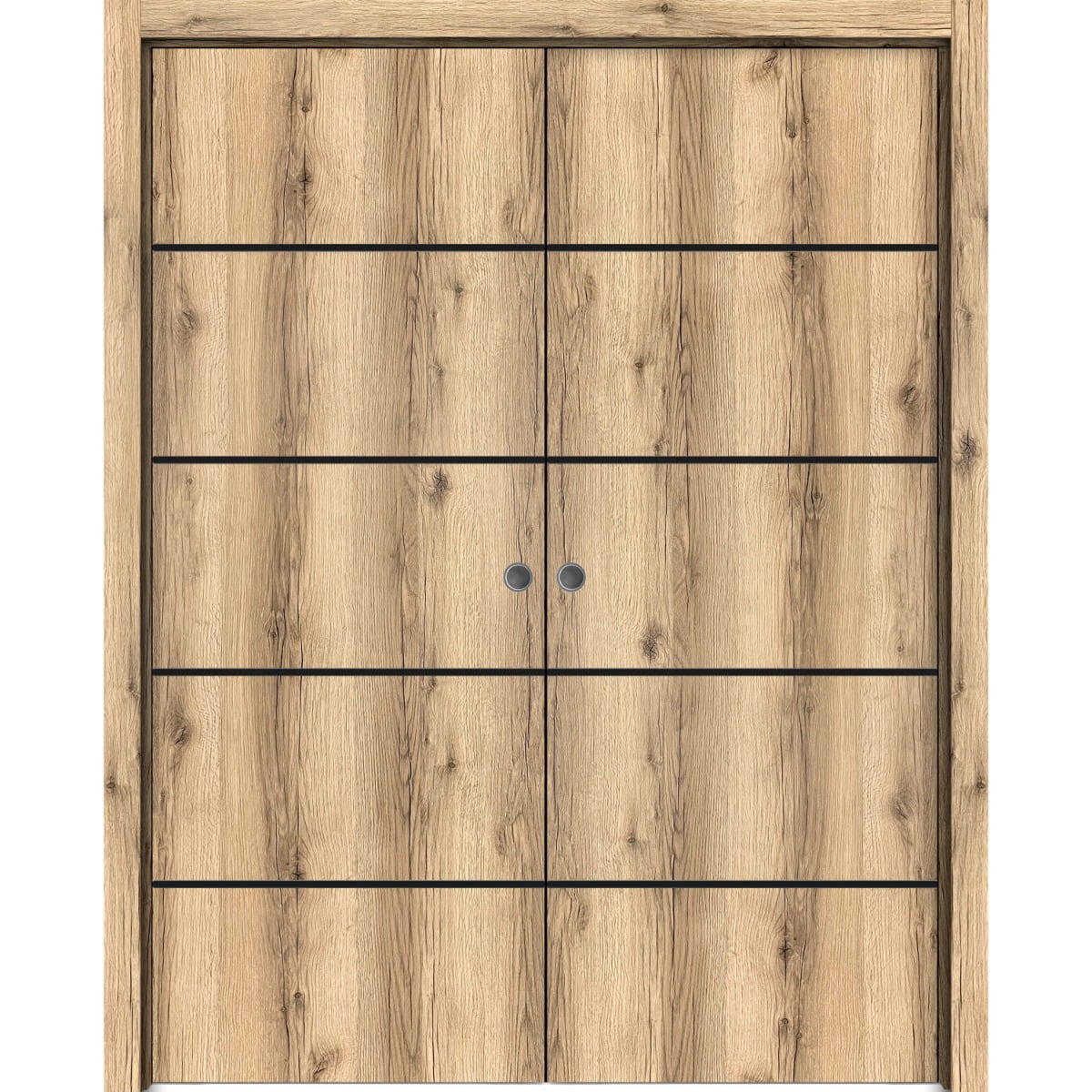 Sliding French Double Pocket Doors 36 x 80 inches | Planum 0015 Oak ...