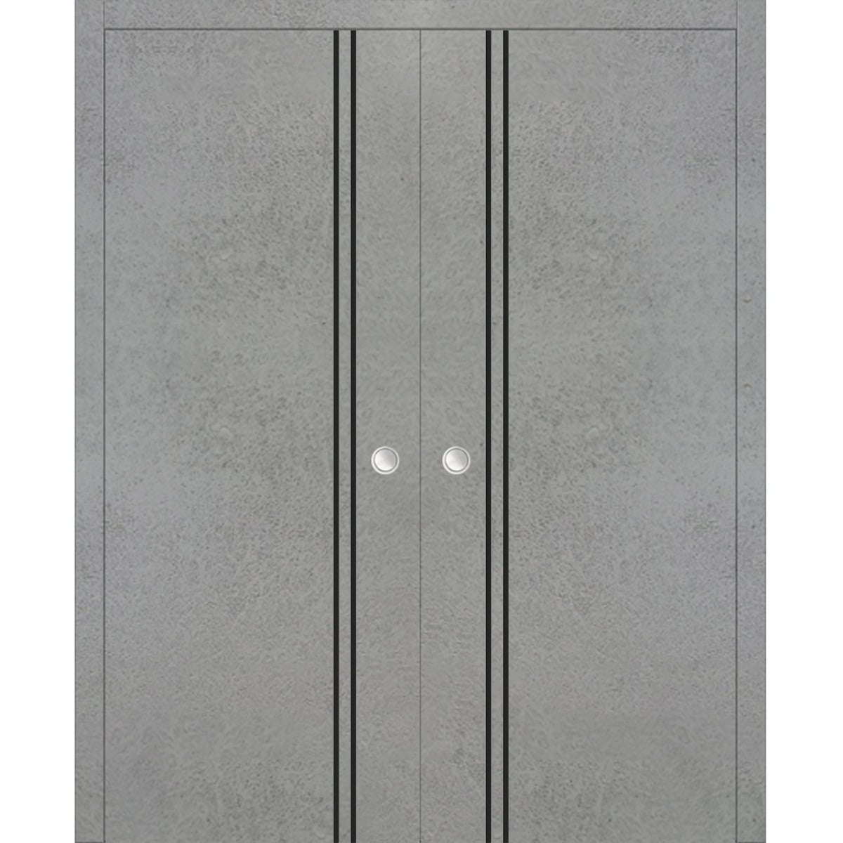 Sliding French Double Pocket Doors 48 x 80 inches | Planum 0016 ...