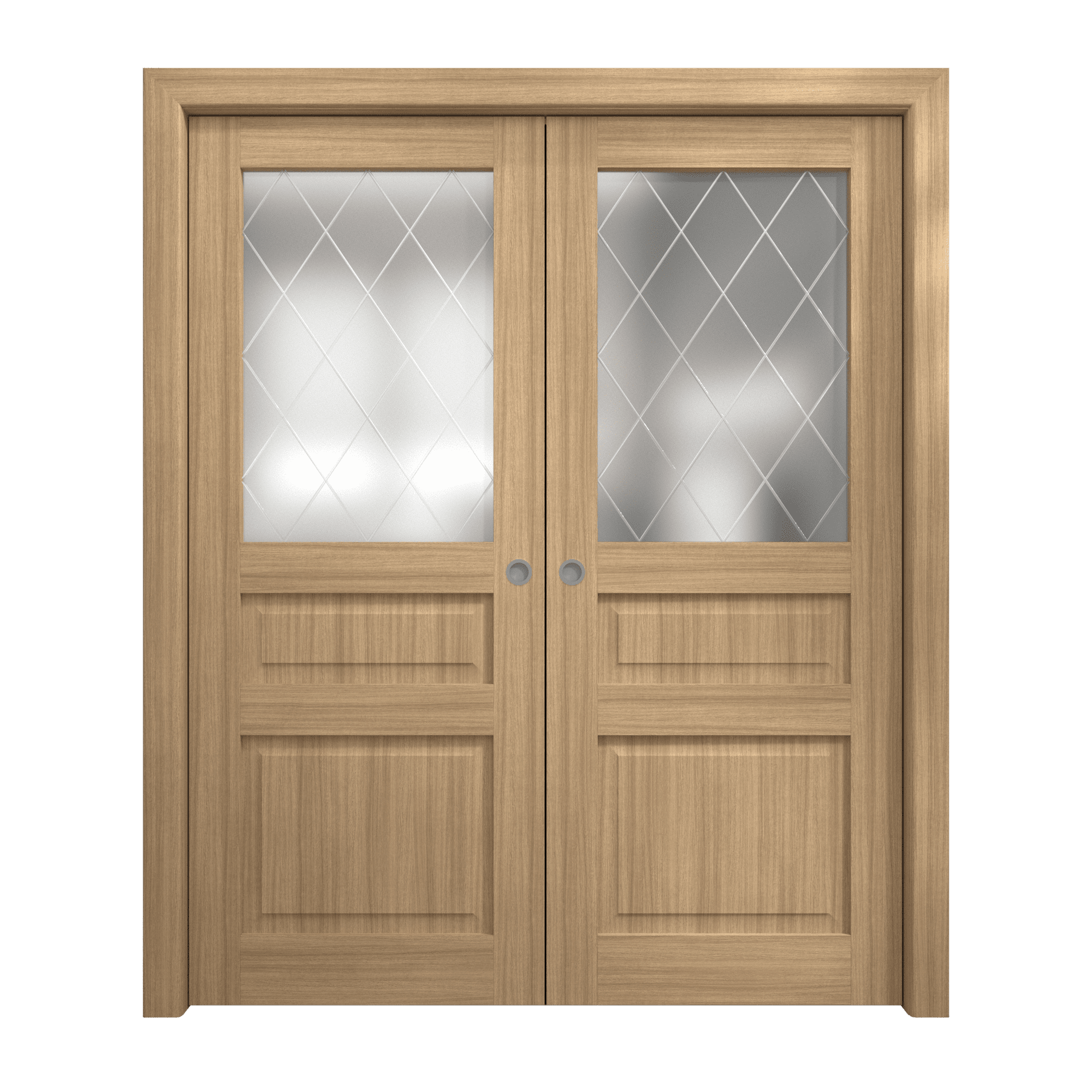Sliding French Double Pocket Doors 64 x 80 inches | Ego 5011 Natural ...