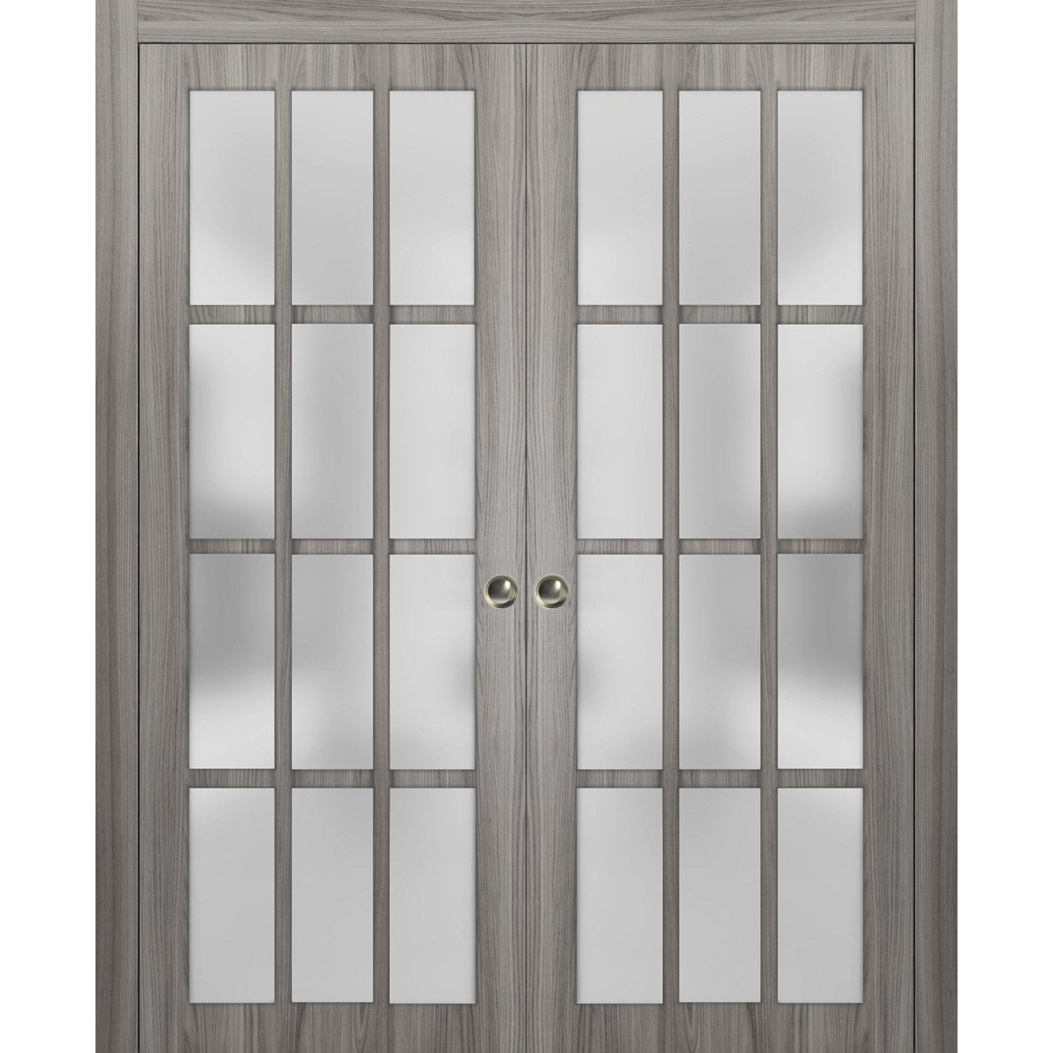 Sliding French Double Pocket Doors 64 x 80 inches Frosted Glass 12 ...