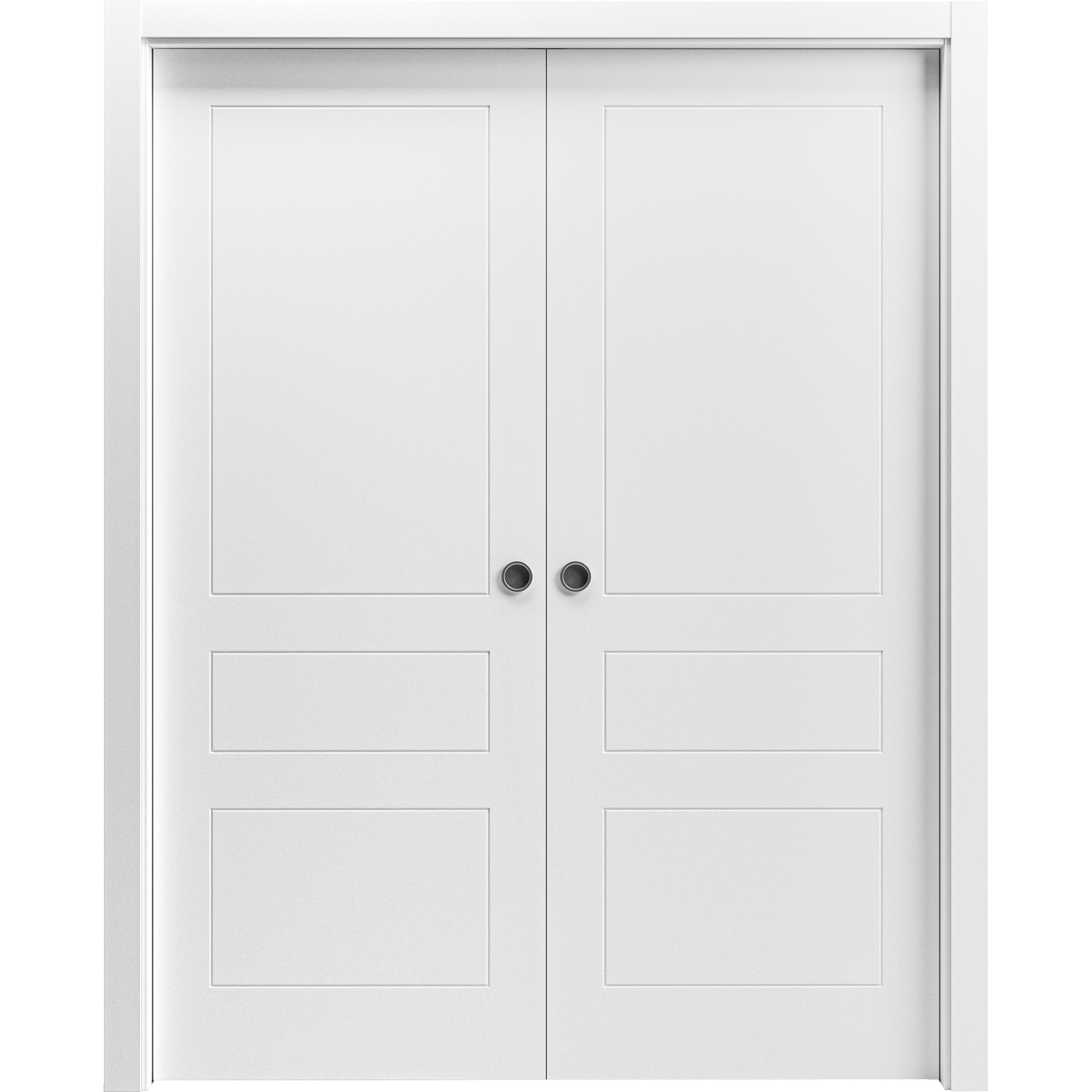 Sliding French Double Pocket Doors 72 x 80 inches / Mela 0733 Painted ...