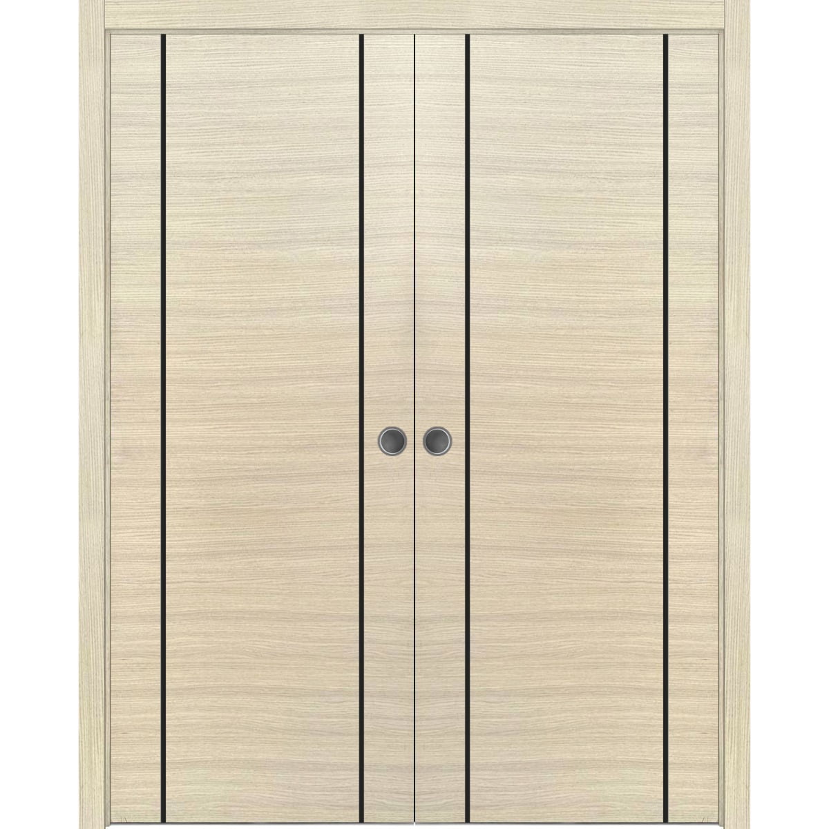 Sliding French Double Pocket Doors 72 x 96 inches | Planum 0017 Natural ...