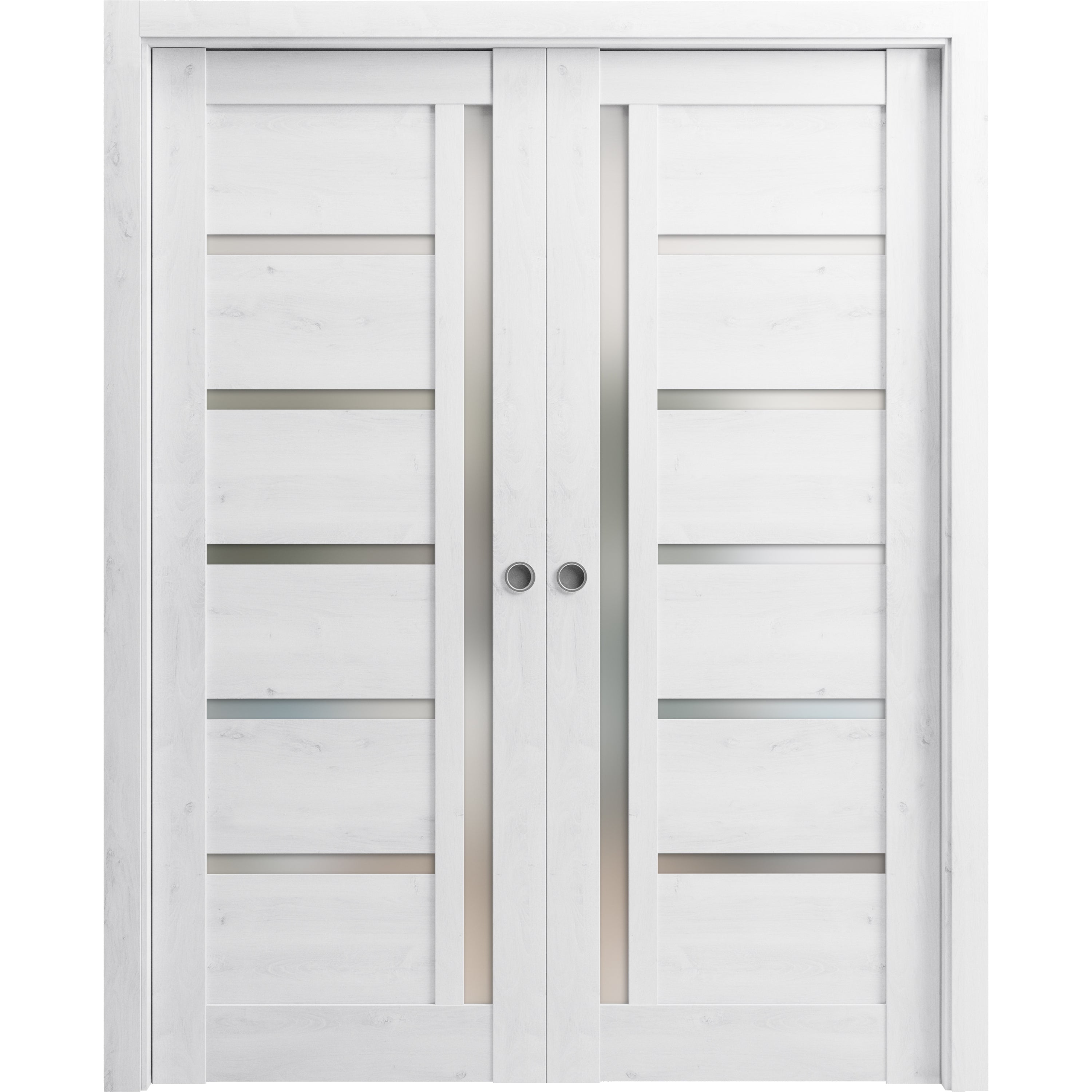 Sliding French Double Pocket Doors 84 x 80 inches | Quadro 4088 Nordic ...