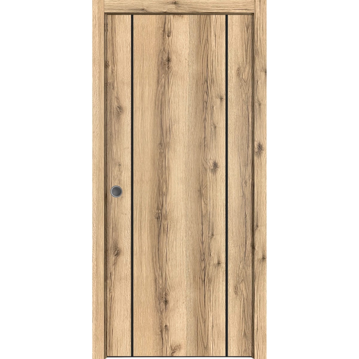 Sliding French Pocket Door 24 x 80 inches with | Planum 0017 Oak with ...