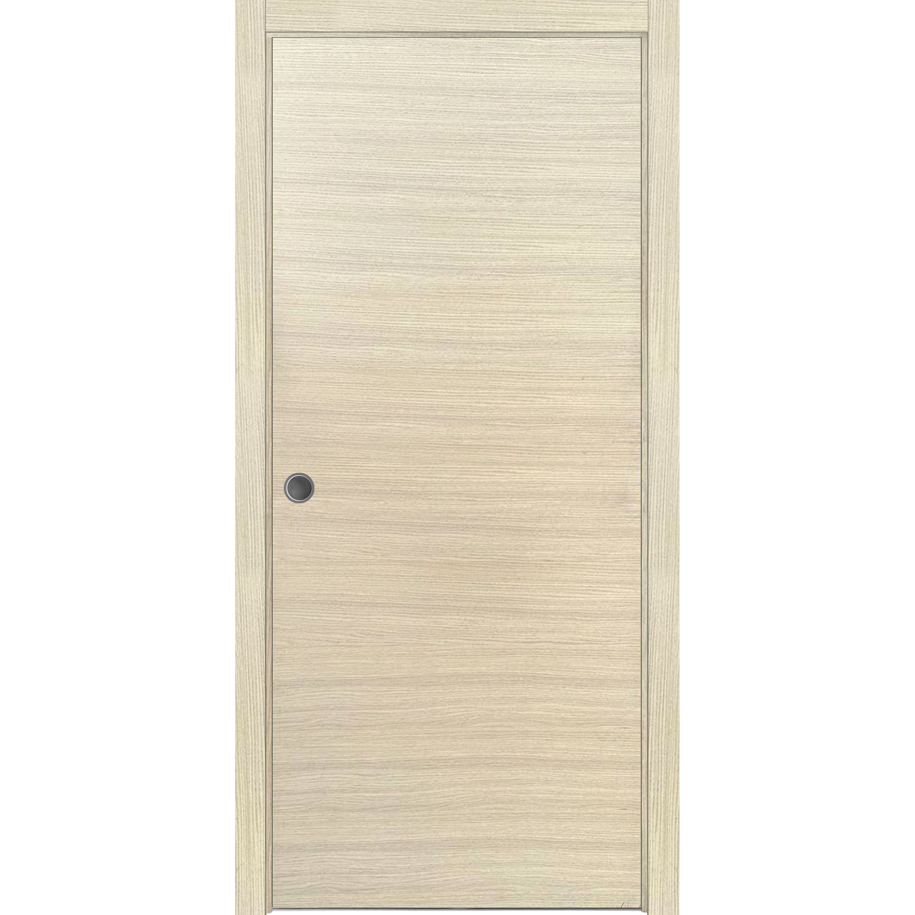 Sliding French Pocket Door 28 x 80 inches | Planum 0010 Natural Veneer ...