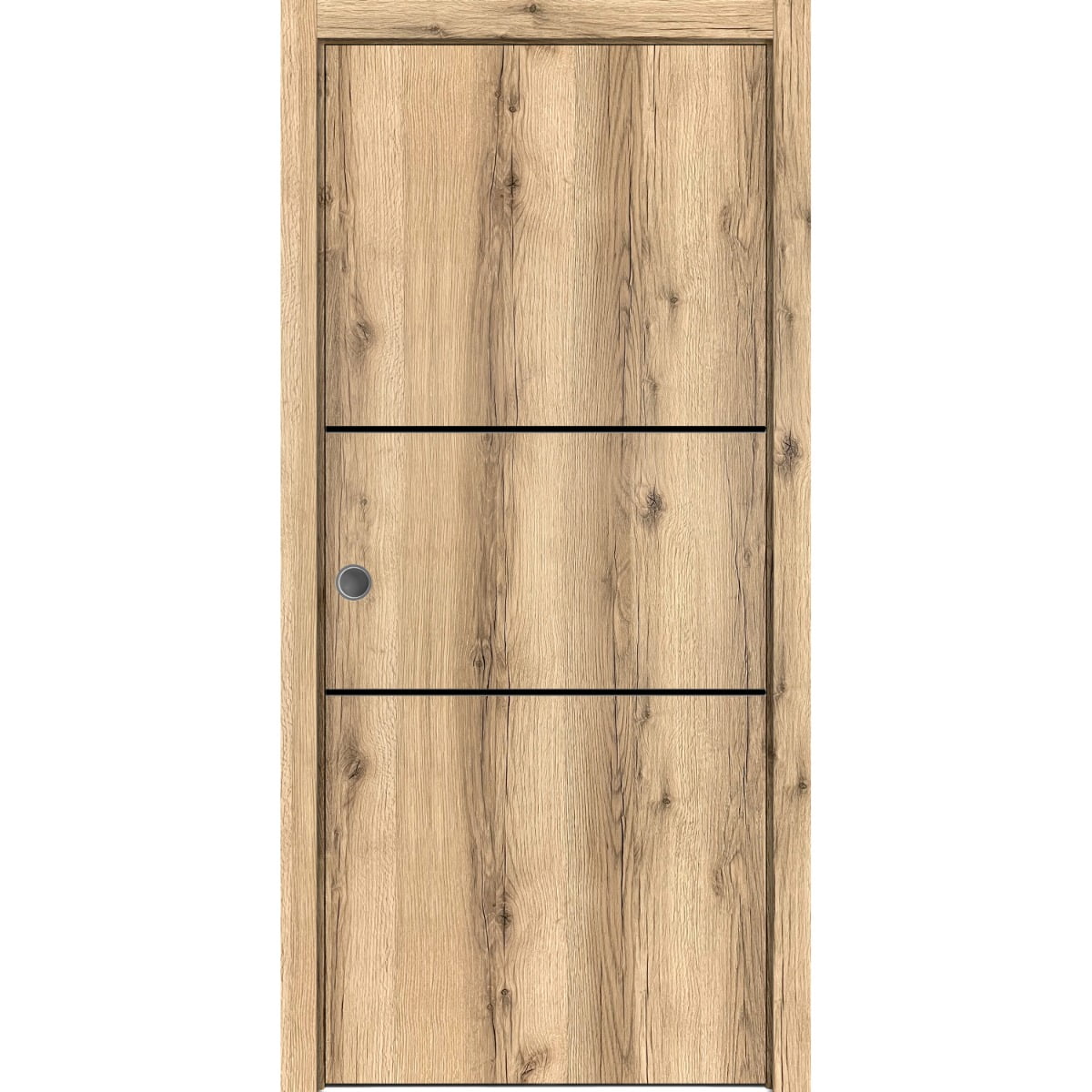 Sliding French Pocket Door 28 x 84 inches with | Planum 0014 Oak with ...