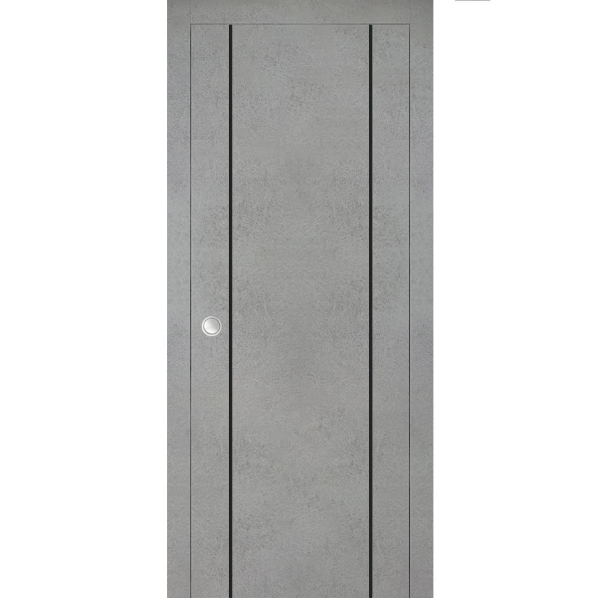 Sliding French Pocket Door 36 x 96 inches with | Planum 0016 Concrete ...