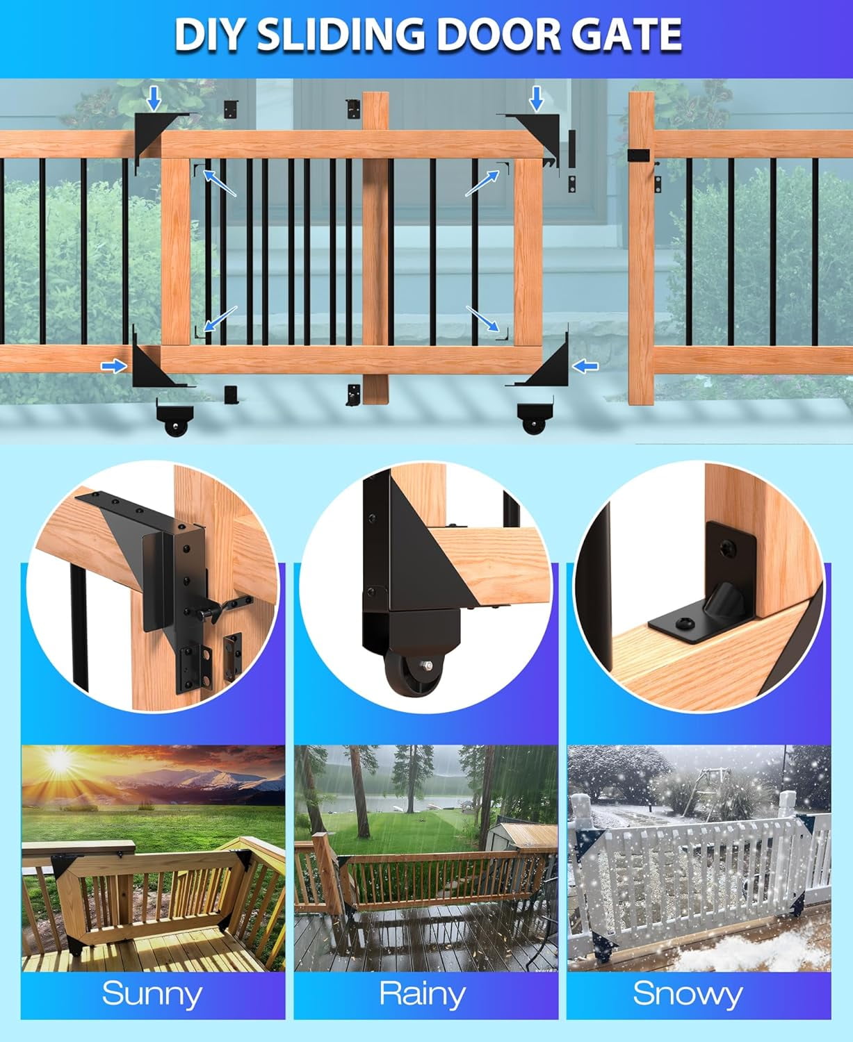 Sliding Gate Kit Heavy Duty Rolling Gate Hardware Kit with Gate Latch ...