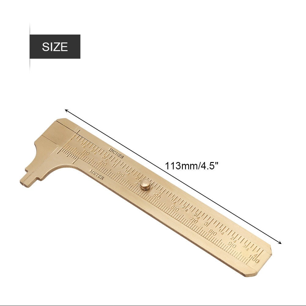 Sliding Gauge Vernier Caliper Mini Brass Scale 80/100mm Ruler Measuring ...