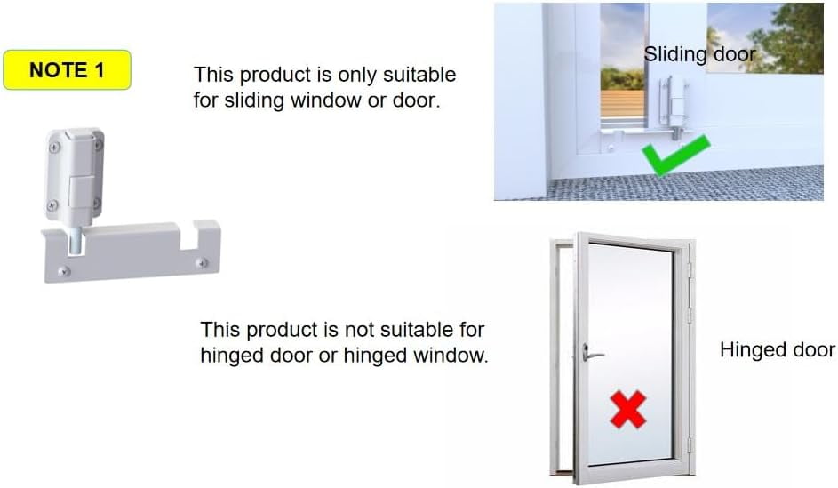 Sliding Glass Door Locks Upgraded Version Complete Footlock Kit ...