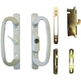 Keyed Sliding Glass Patio Door Handle Kit, White, Centered Latch Lever ...