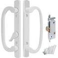Sliding Glass Patio Door Handle Set with Mortise Lock – White Non-Keyed ...