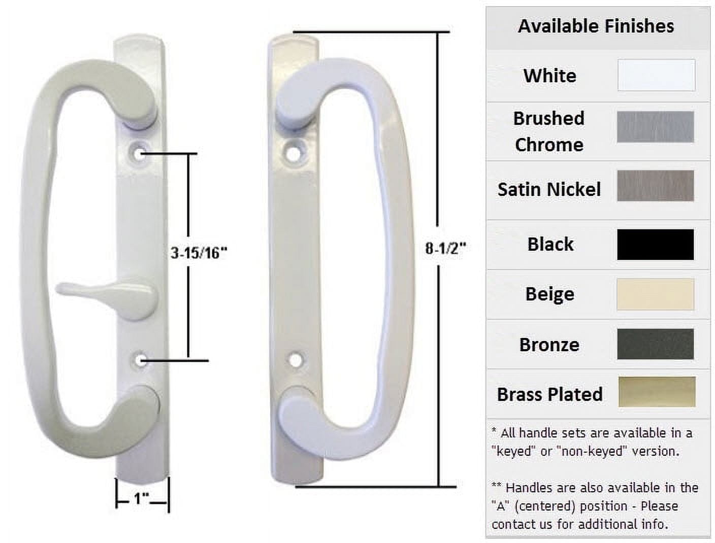 Outdoor Lock, Glass Patio Door Handle Set, Mortise Type, B-Position ...