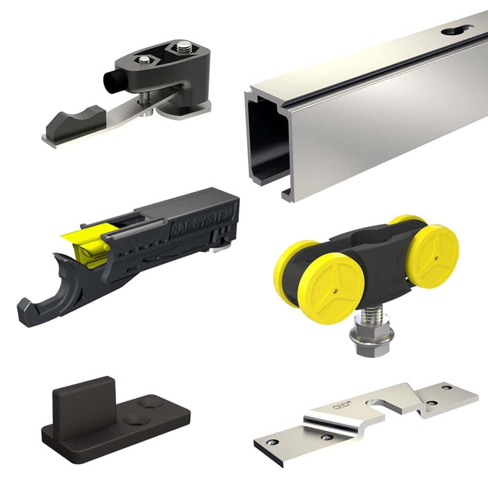 Sliding Interior Door Hardware Kit - 47-inch Anodized Aluminum Track ...