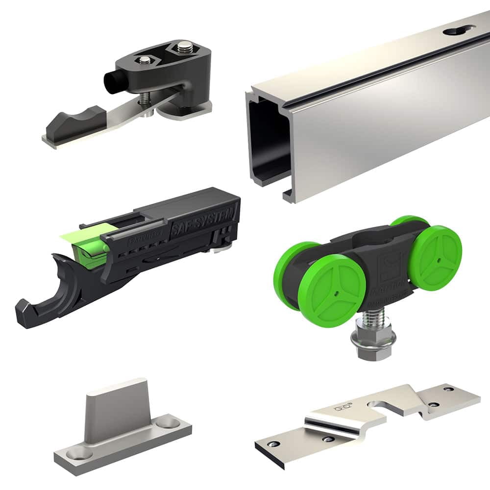 Sliding Interior Door Hardware Kit - 76" Anodized Aluminum Track for 1 ...