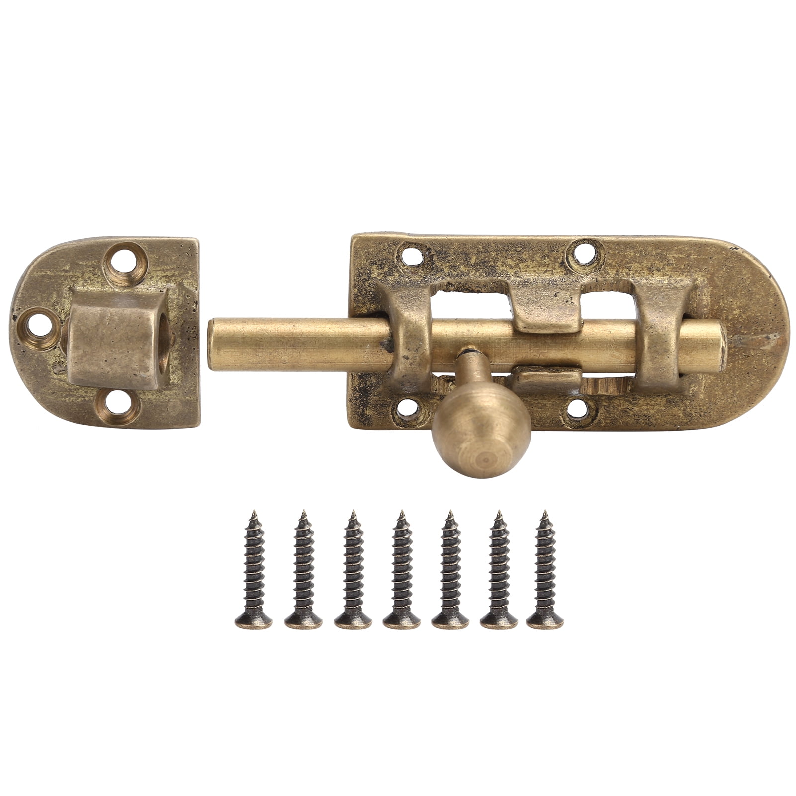 Sliding Lock Hardware For Kid Proofing Doors, Vintage Brass Finish ...