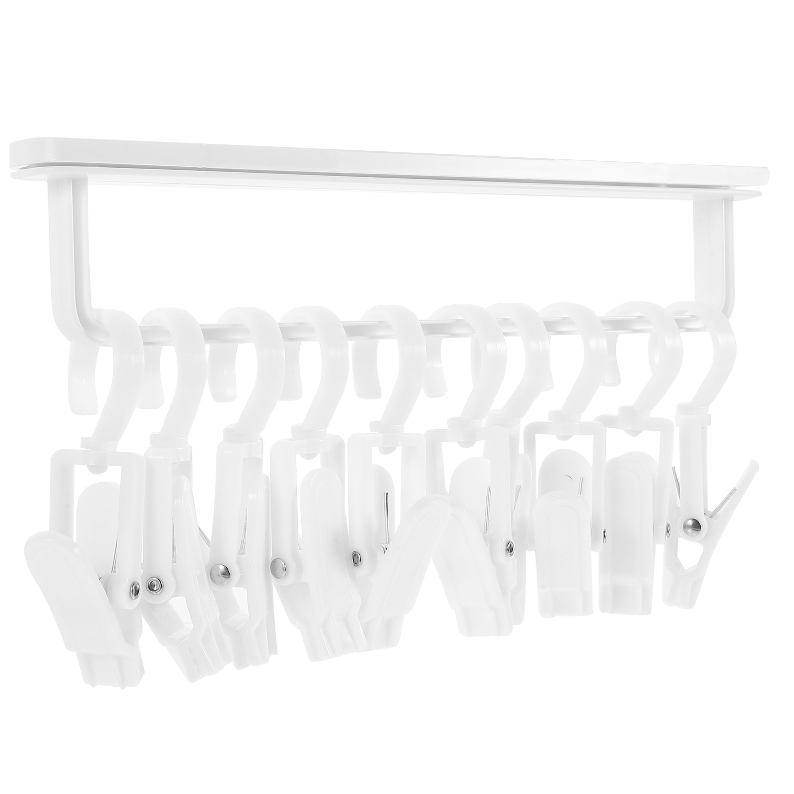 Sliding Multi Clip Hanger Retractable Pants Hangers Closet Rod Hat ...