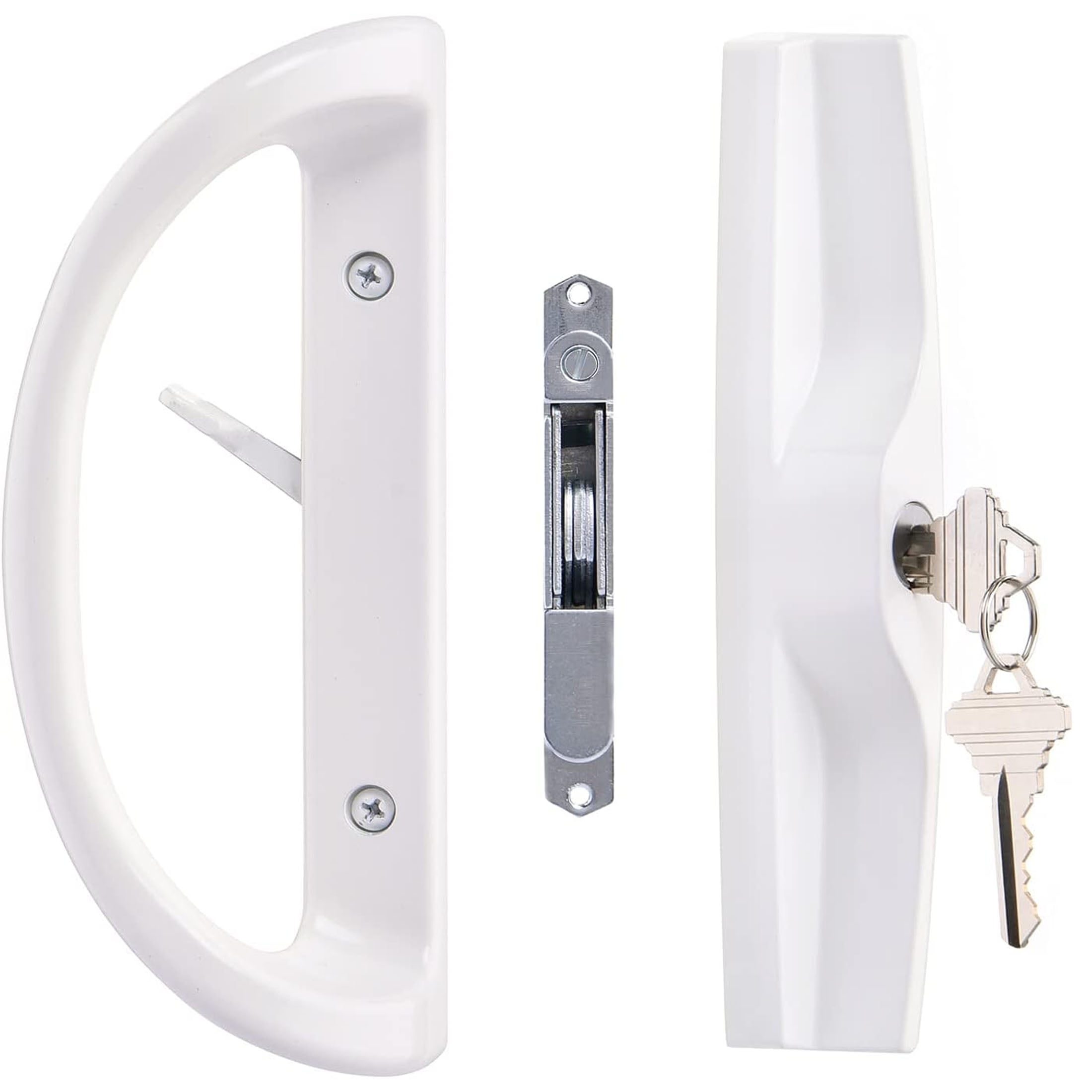 Sliding Patio Door Handle Set with Key Cylinder Mortise Lock Aluminium ...