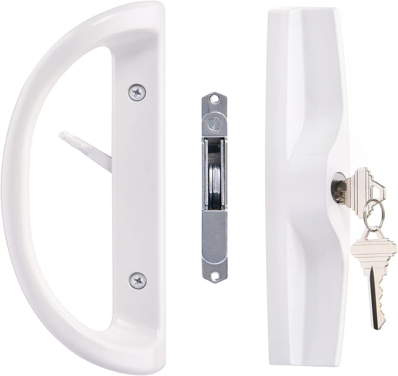 Sliding Patio Door Handle Set with Key Cylinder and Mortise Lock, Full ...