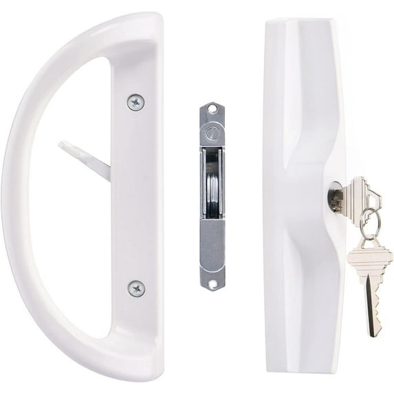 Sliding Patio Door Handle Set with Key Cylinder and Mortise Lock, Full ...