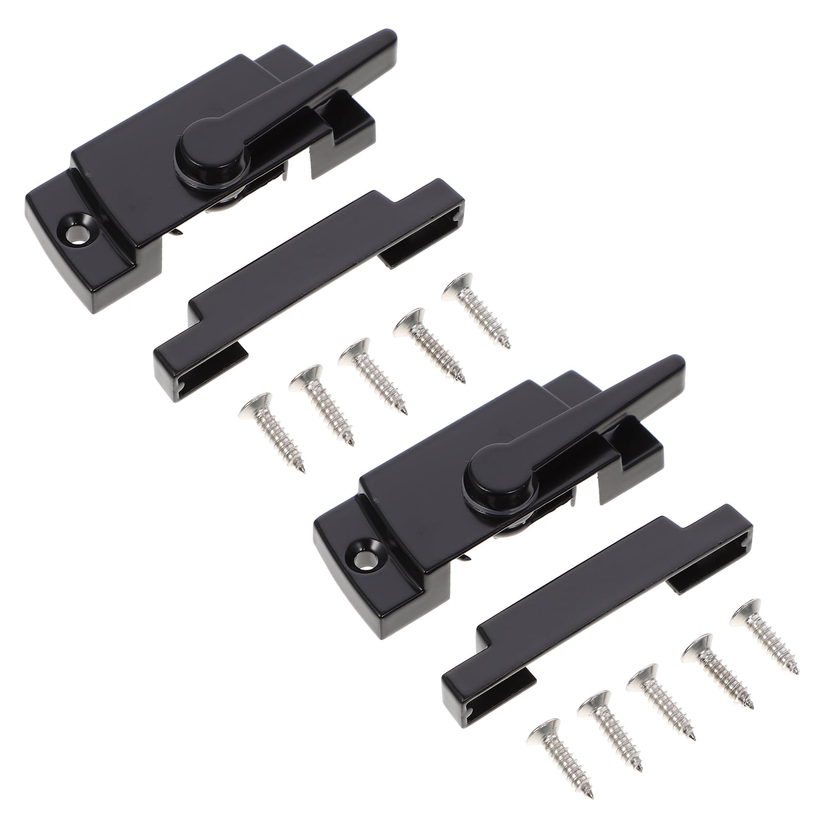 2 Sets Sliding Window Locks for Home Use Sturdy Zinc Alloy Black Color ...