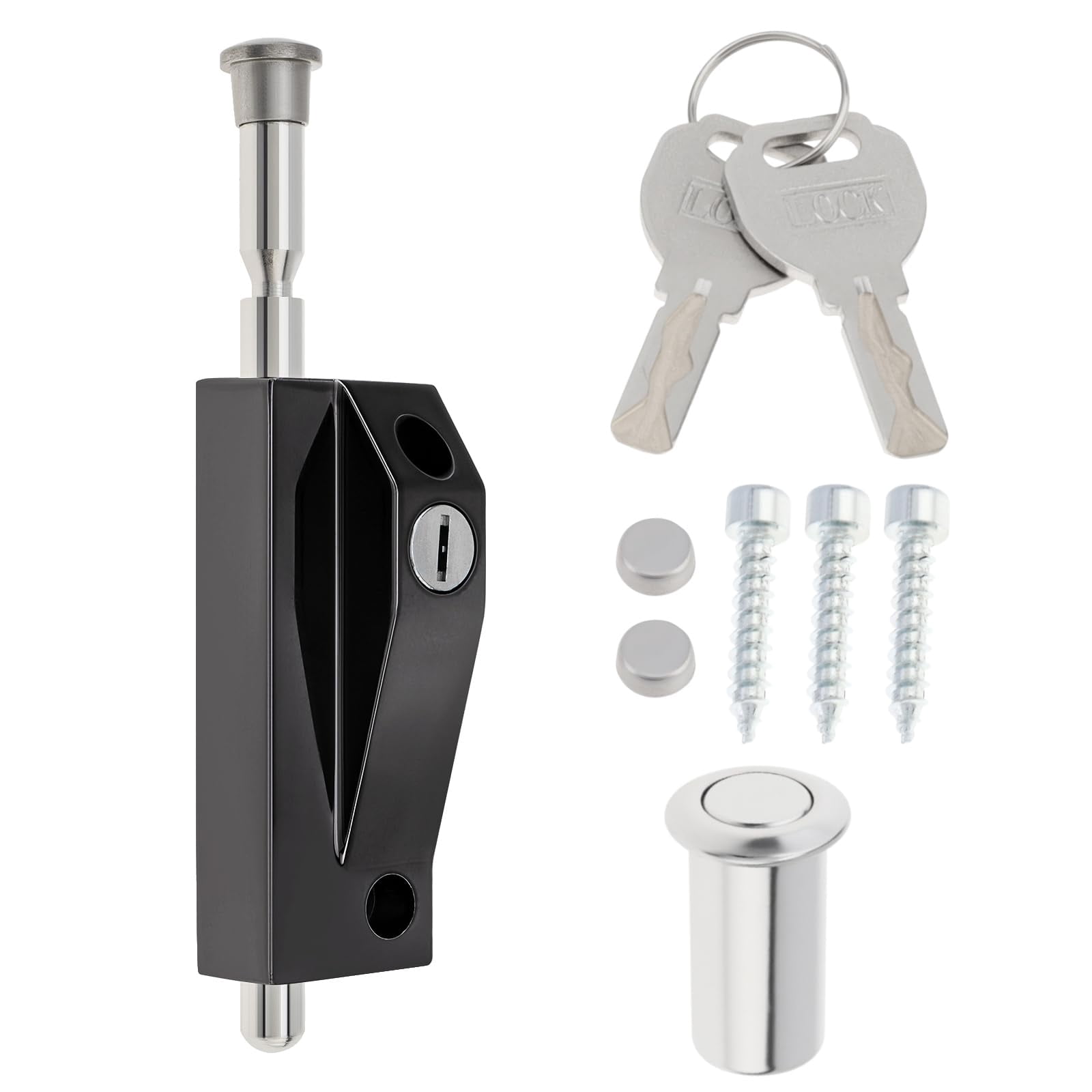 Sliding Patio Door Lock Keyed, Spring Loaded Sliding Door Latch Locks ...