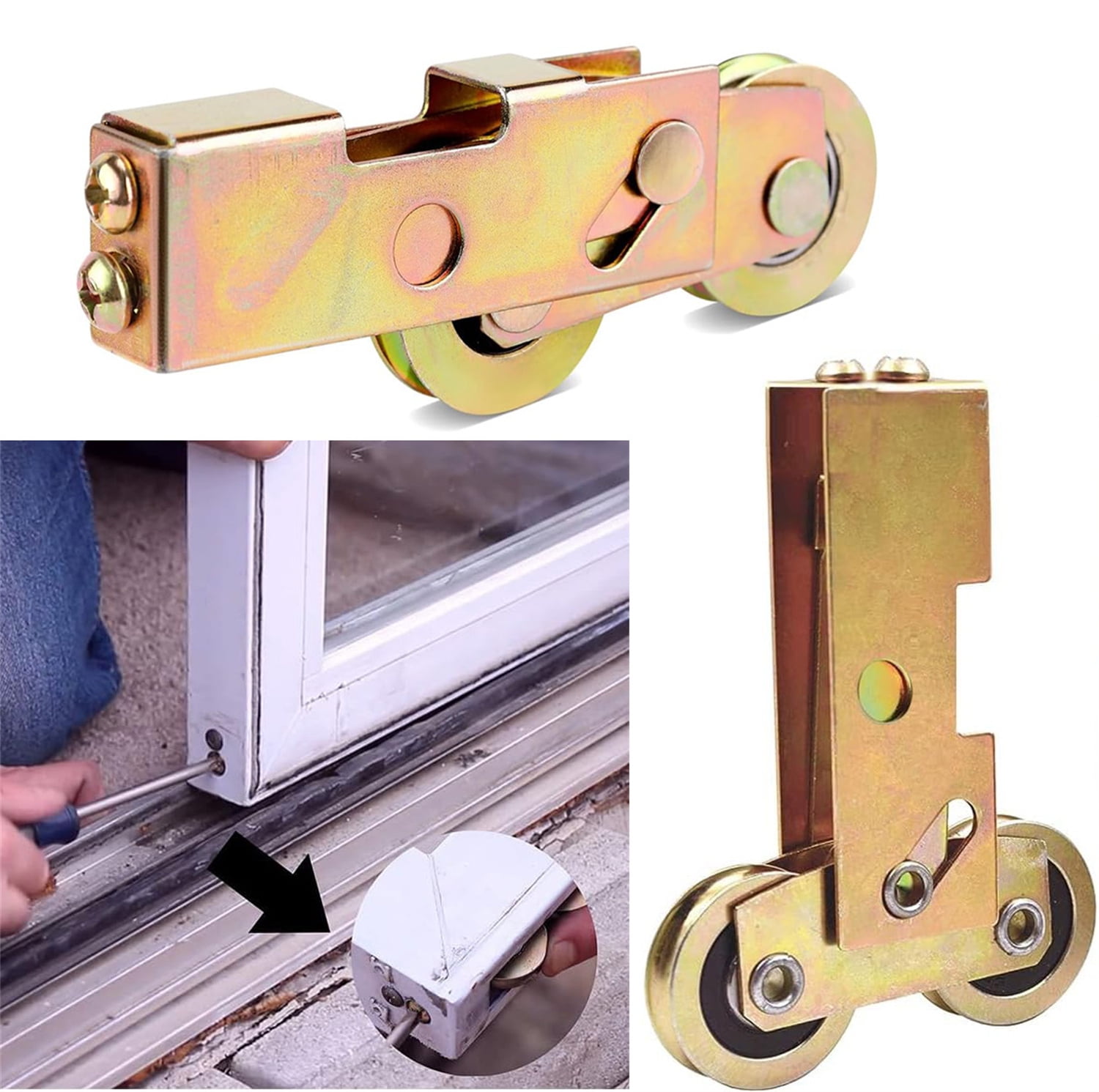 Sliding Patio Track Rollers,Happon 1-1/4 Stainless Steel Ball Tandem ...