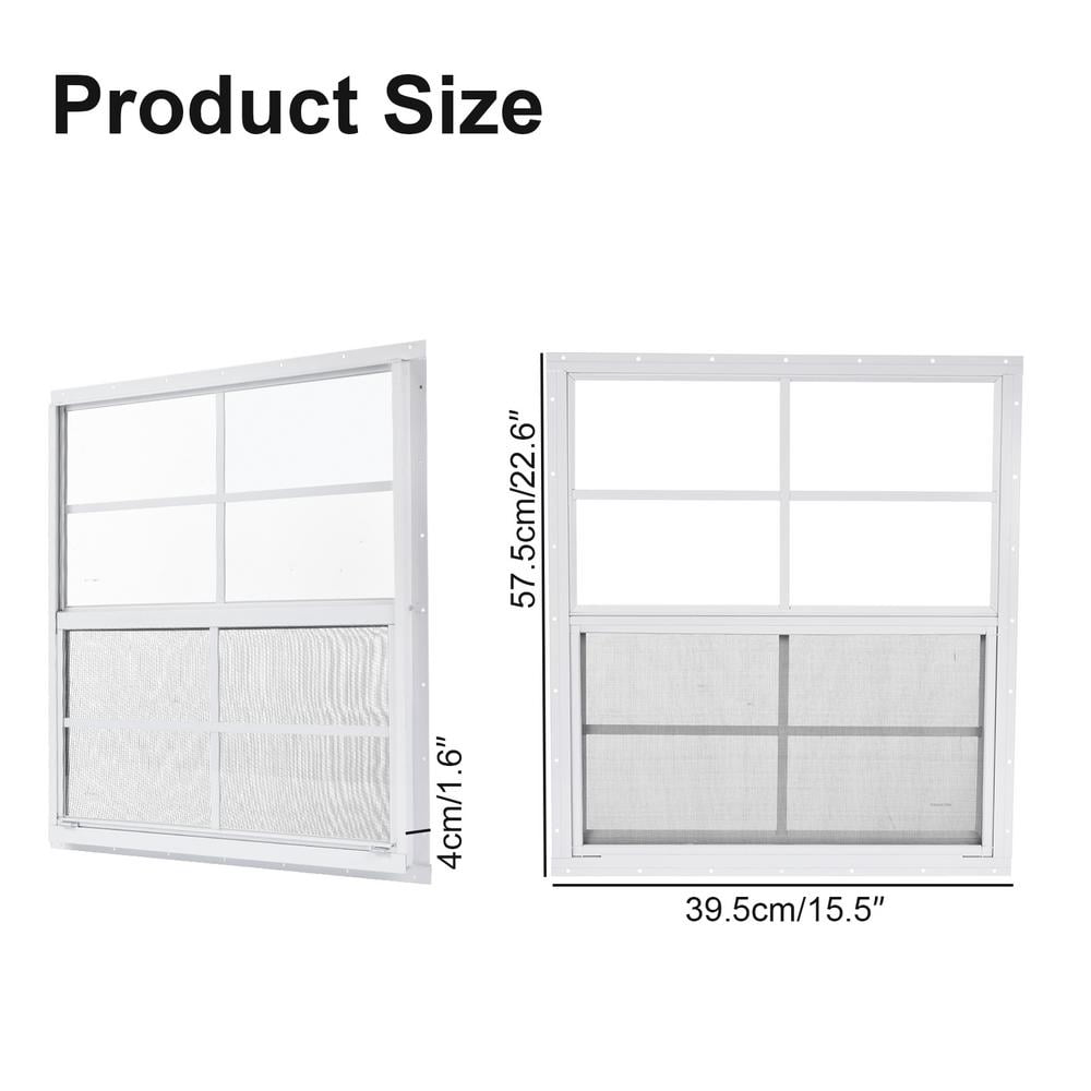 Sliding Shed Window - White Flush Mount for Chicken Coops, Playhouses ...