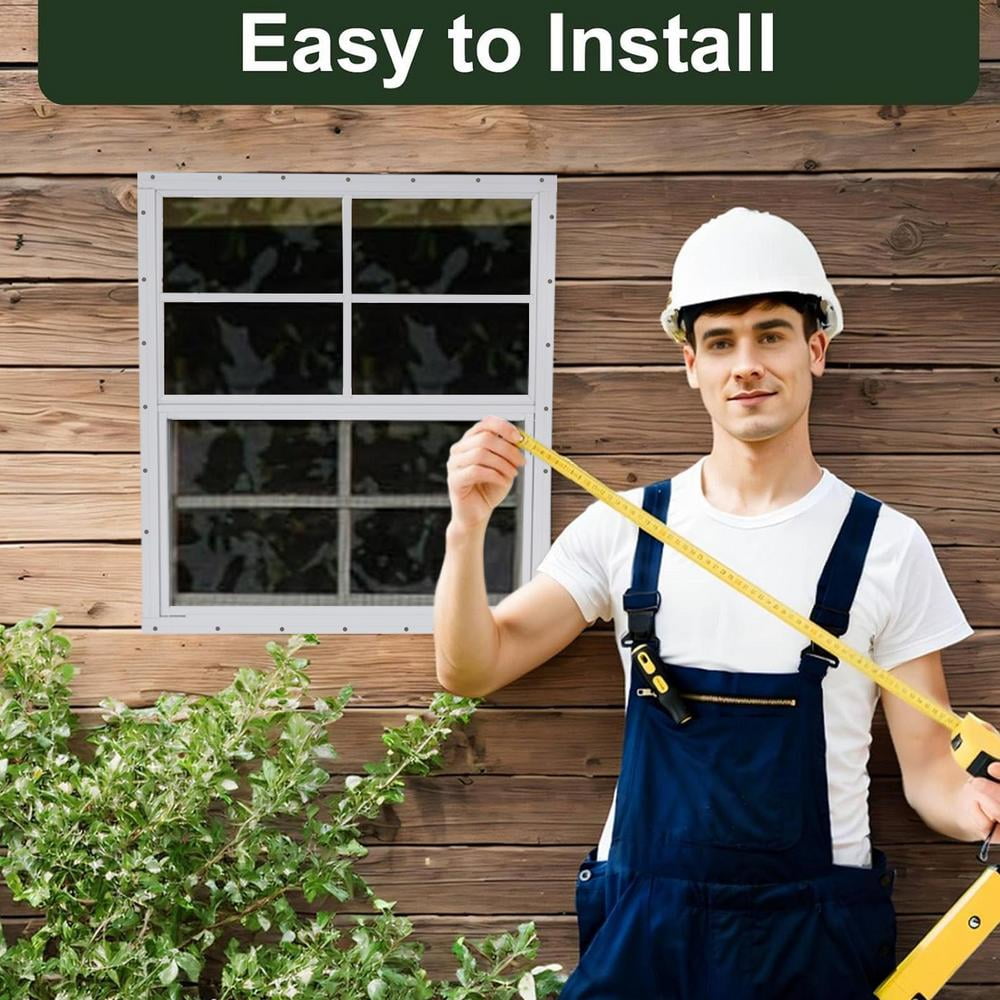 Sliding Shed Window - White Flush Mount for Chicken Coops, Playhouses ...