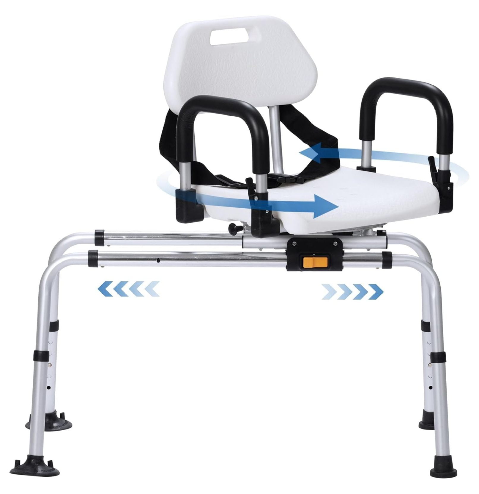 Sliding Shower Chair with Swivel Seat, Transfer Bench Bathtub for ...