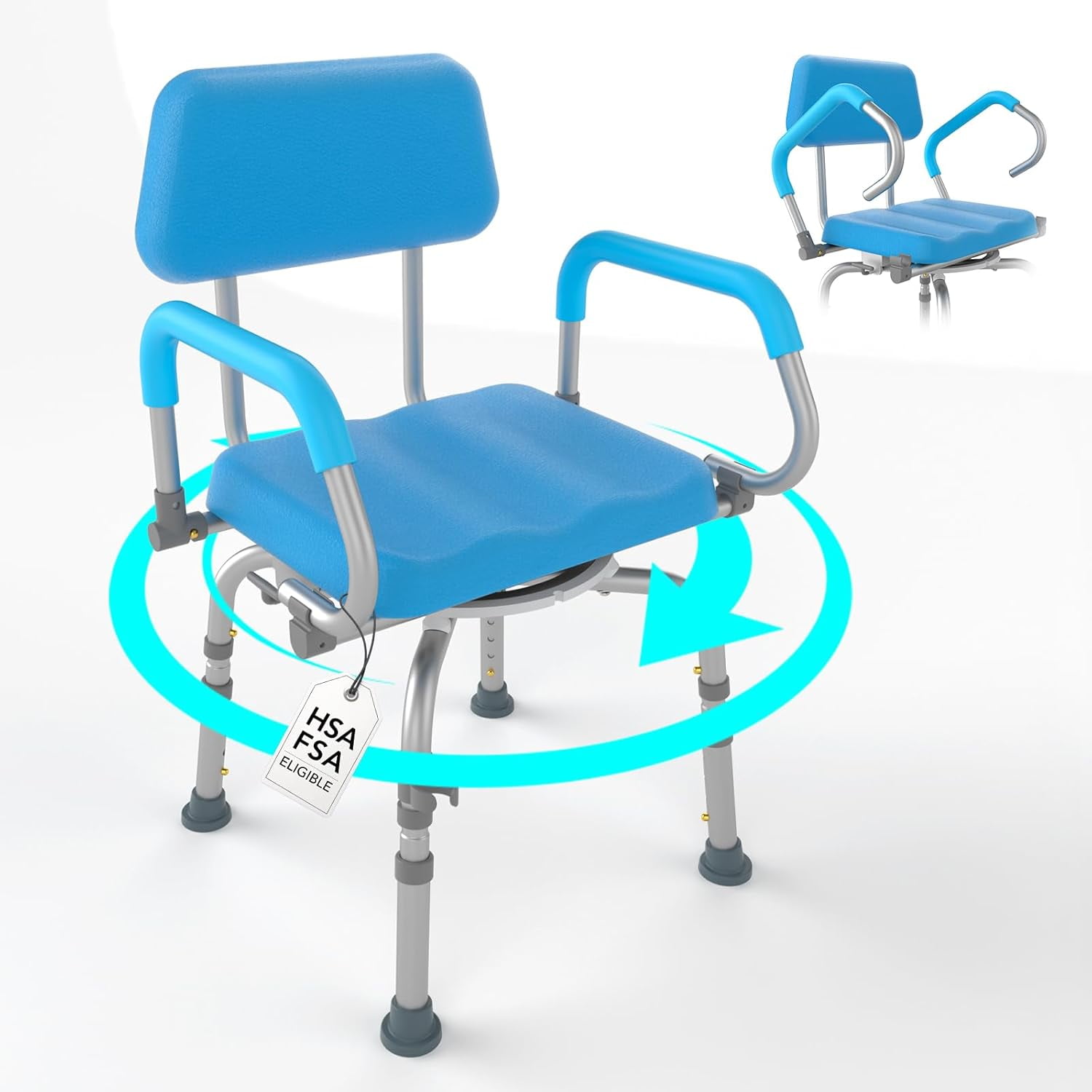 Sliding Shower Chair with Swivel Seat Tub Transfer Bench for Bathtub ...