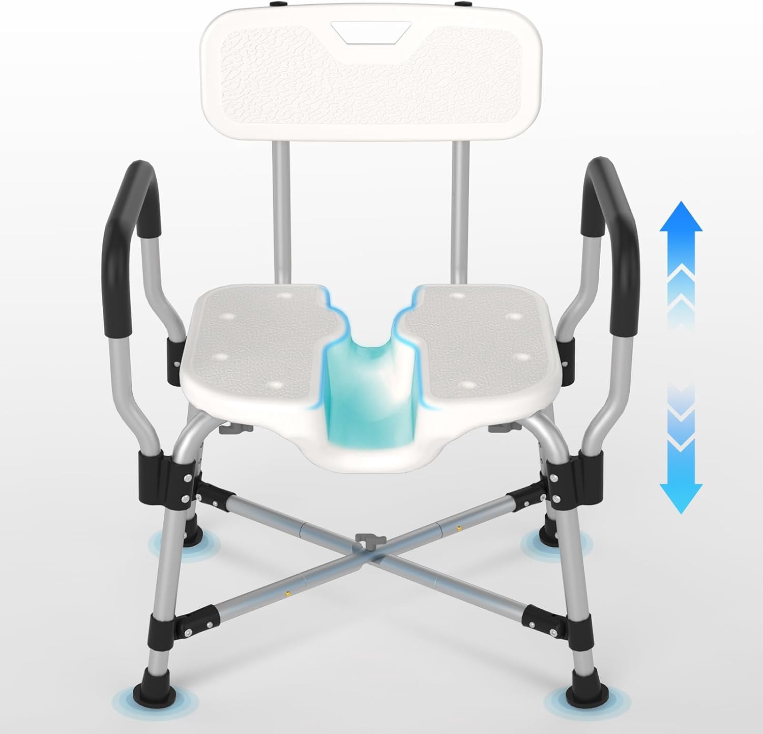 Sliding Shower Chair with Swivel Seat Tub Transfer Bench for Bathtub ...