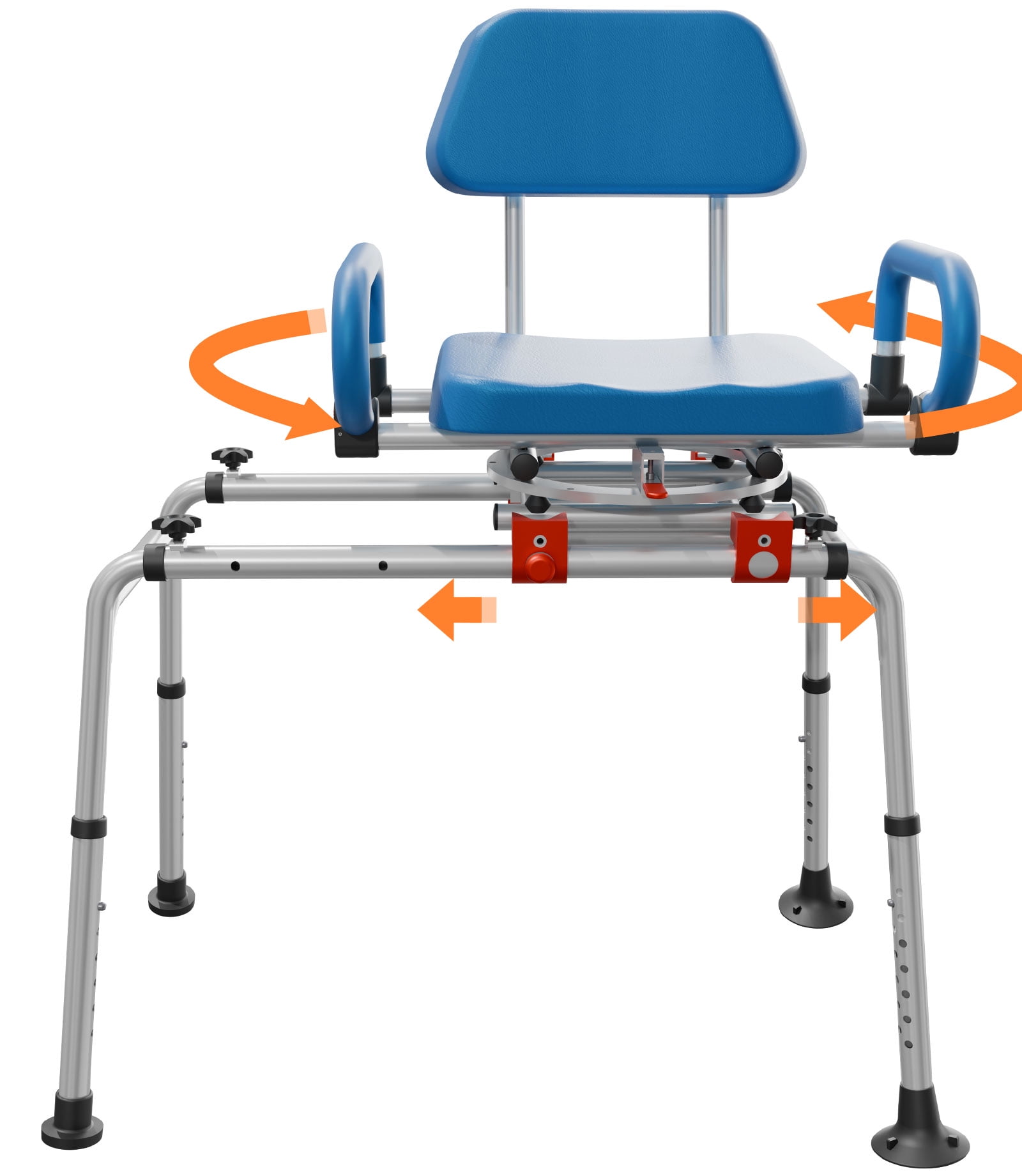 Sliding Shower Chair, Swivel Tub Transfer Bench, Adjustable Height ...
