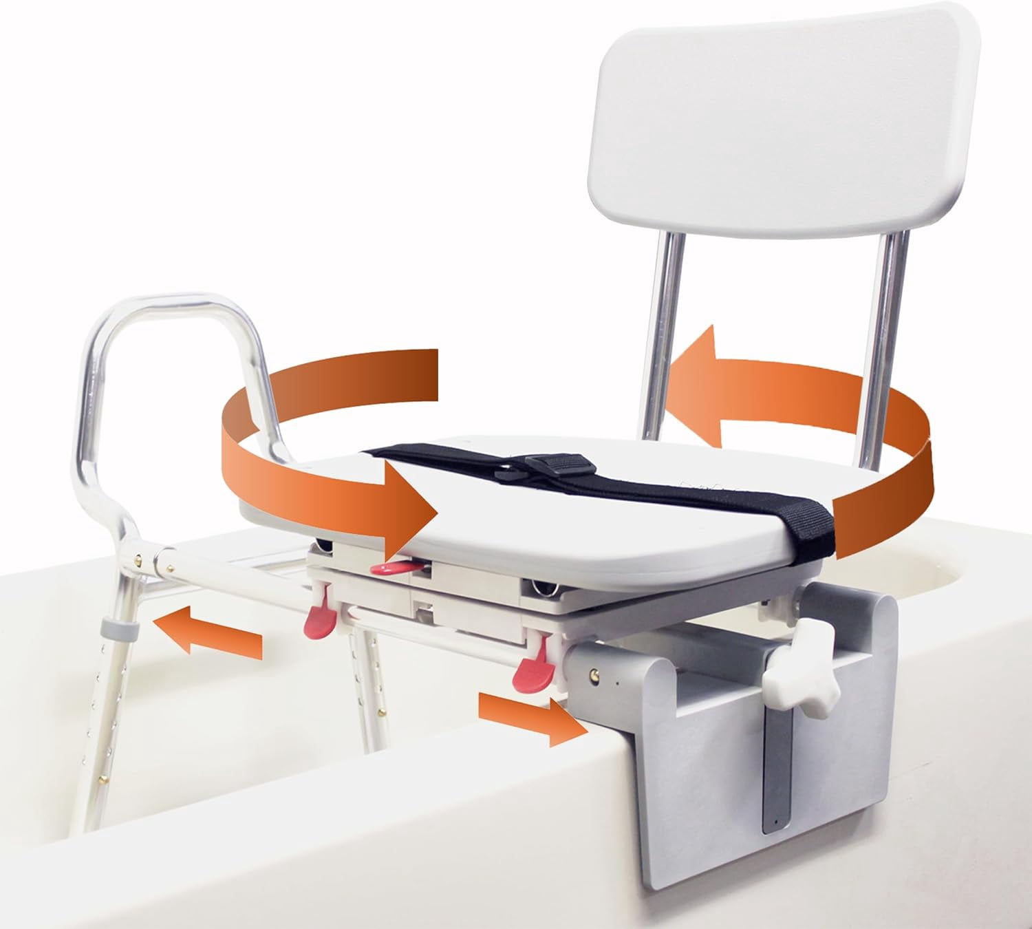 Sliding Shower Chair Tub Transfer Bench with Cut-Out Seat FSA/HSA ...
