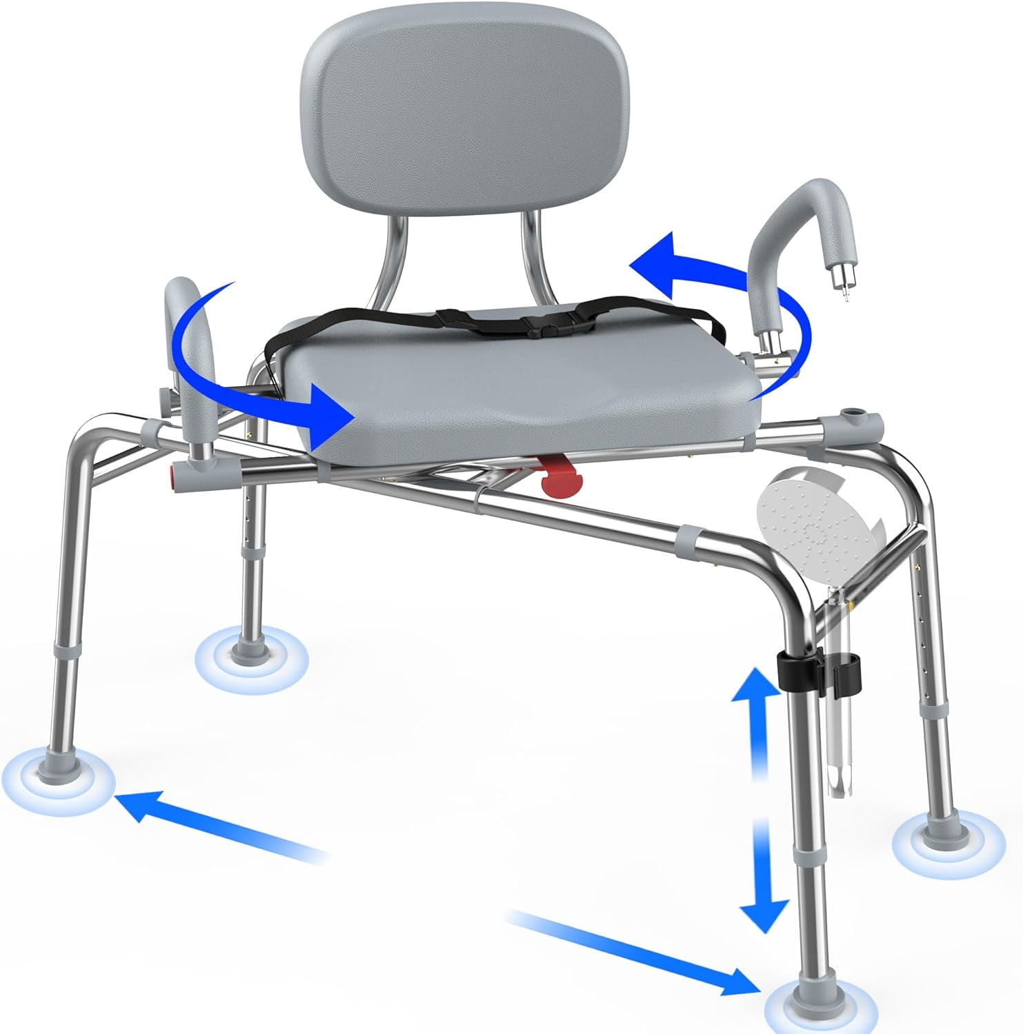 Sliding Shower Chair Tub Transfer Bench with Seat -Slip Design with ...