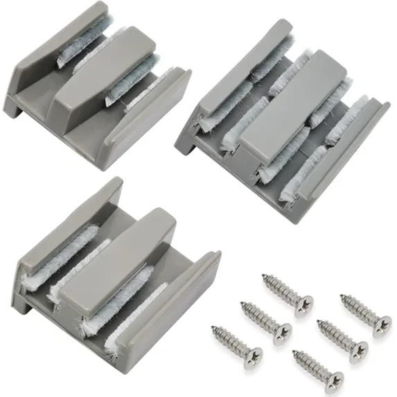 Sliding Shower Door Bottom Guide Assembly with Grey Fluff,8Mm(1/3Inch ...