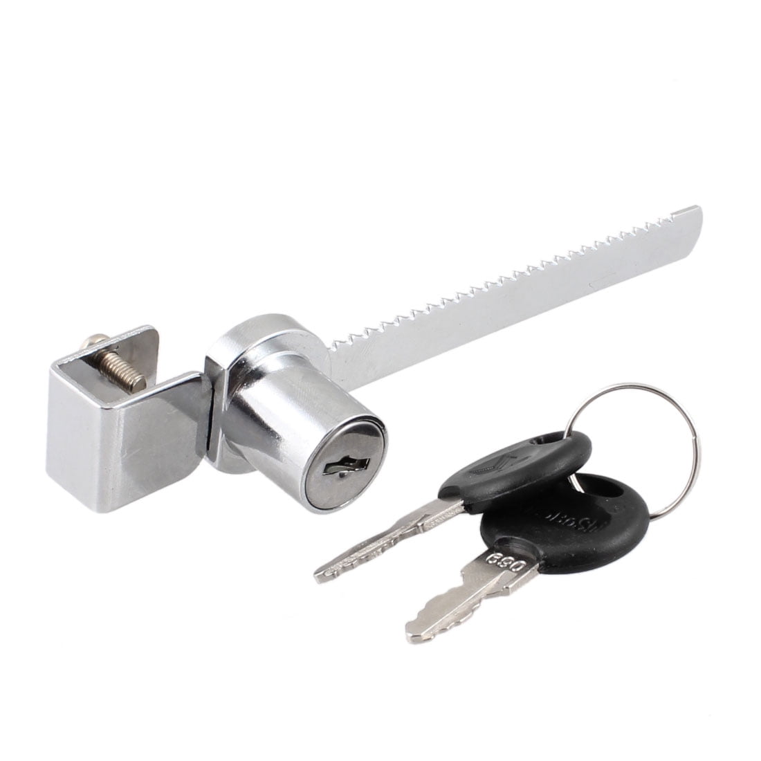 Sliding Silver Tone Glass Drawer Cabinet Lock w 2 Pcs Keys - Walmart.com