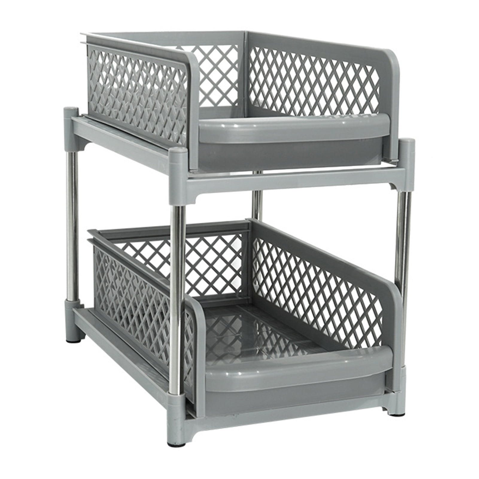 Sliding Under Sink Organizer, Double Layer Storage Rack with Pull-Out ...