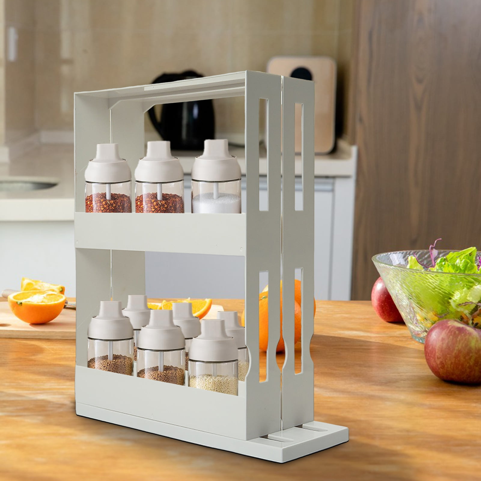 Sliding Spice Rack Organizer - Pull-Out Design Large Capacity ...