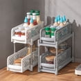 Sliding Under-sink Organizer Storage Rack Double-Layer Design Large ...
