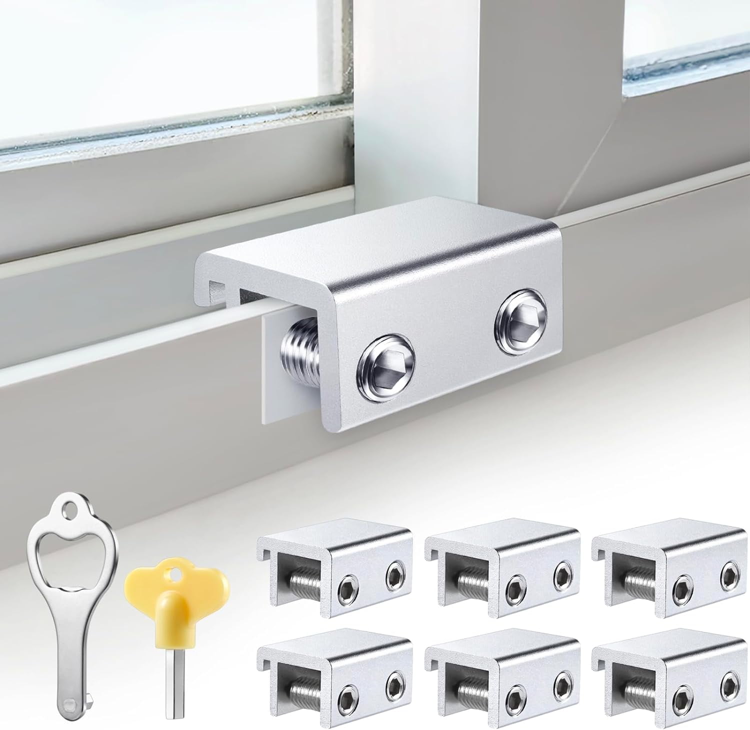 Sliding Window Locks (6 Sets), Security Window Locks with Keys ...