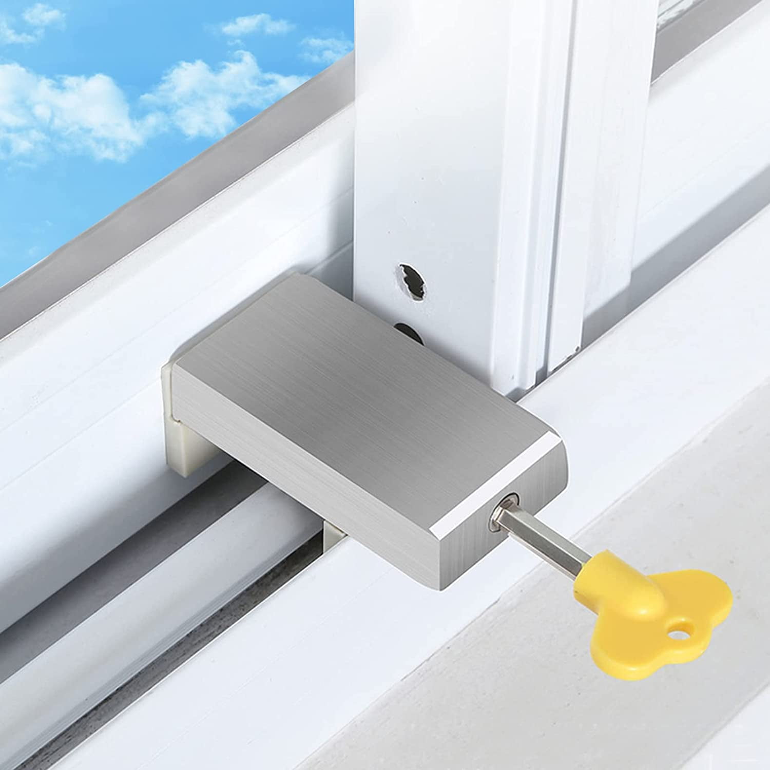 Sliding Window Stopper, Sliding Window Lock with Adjustable Key Sliding ...