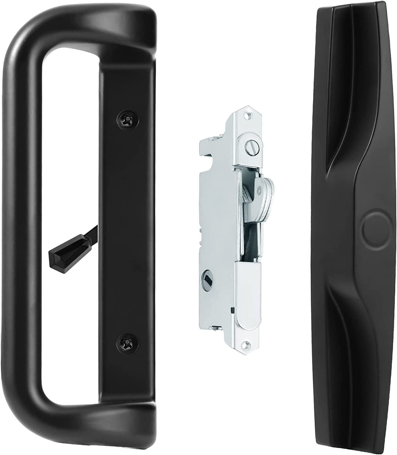 Sliding patio door handle set with lock, 3-15/16 inch screw hole ...