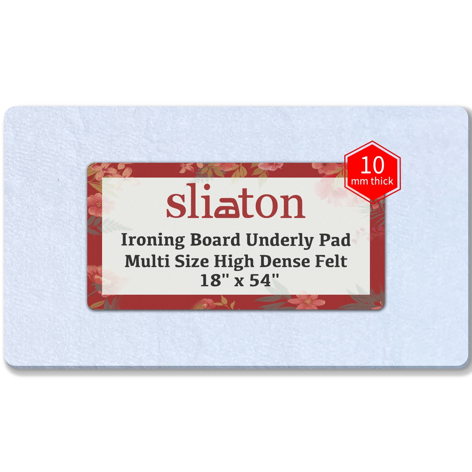 Slieton Premium Felt Underlay Padding for standard Ironing Board, Extra Thick 10mm White ...
