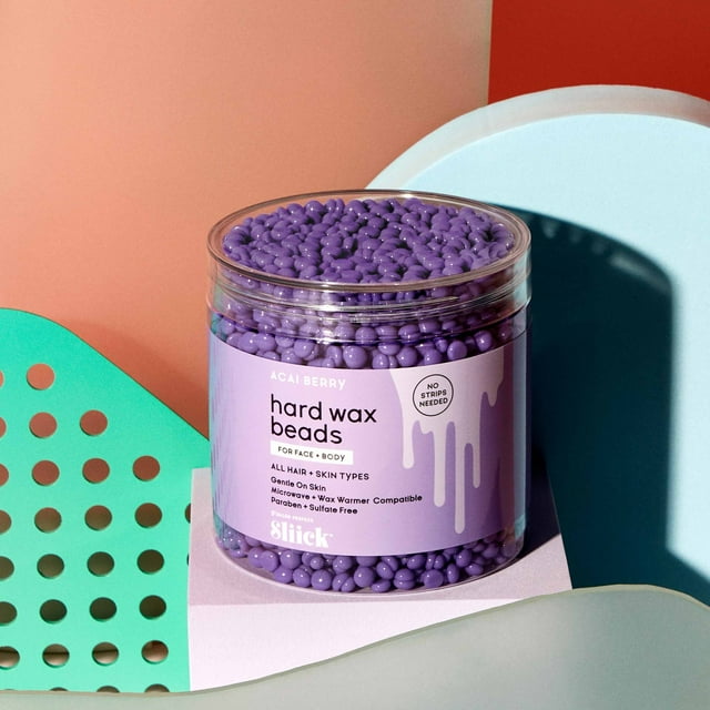 Sliick Acai Berry Hard Wax Beads Kit For At Home Face and Body Hair ...